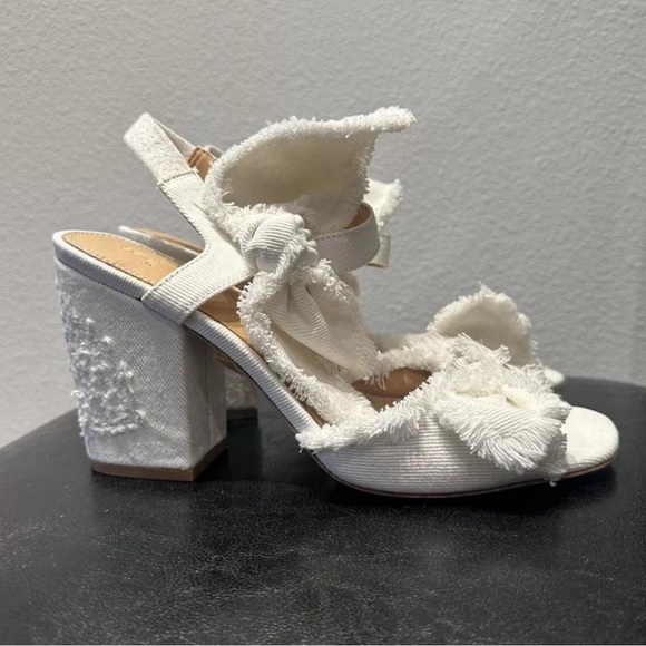 bill blass | Shoes | Bill Blass White Chunky Heel Slingback Sandals ...
